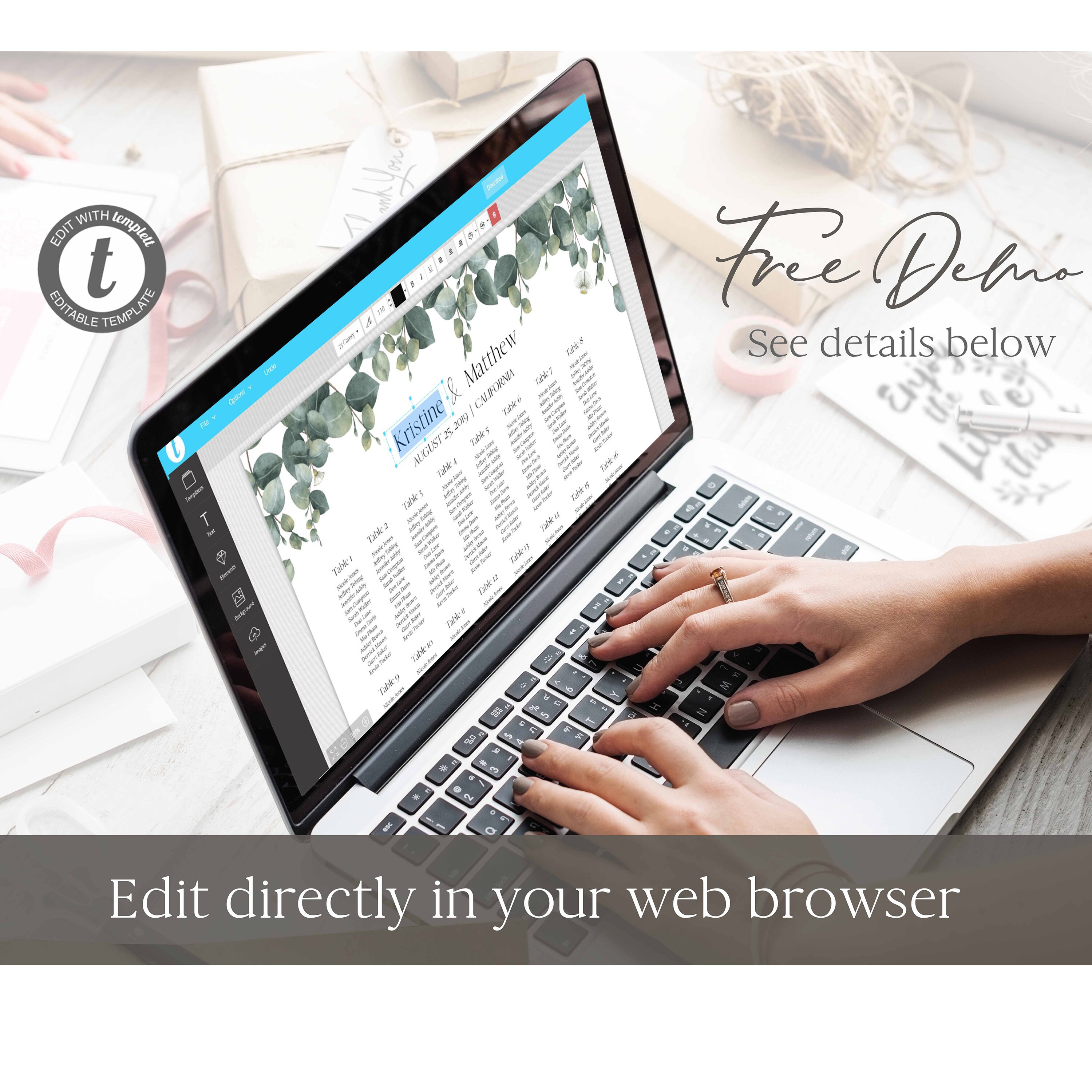 Seating Chart for Weeding Editable Weeding Template Find - Etsy