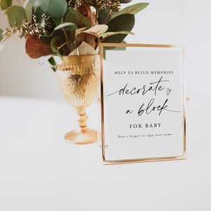 Decorate a Baby Block Sign Template, Modern Baby Shower, Baby Shower ...