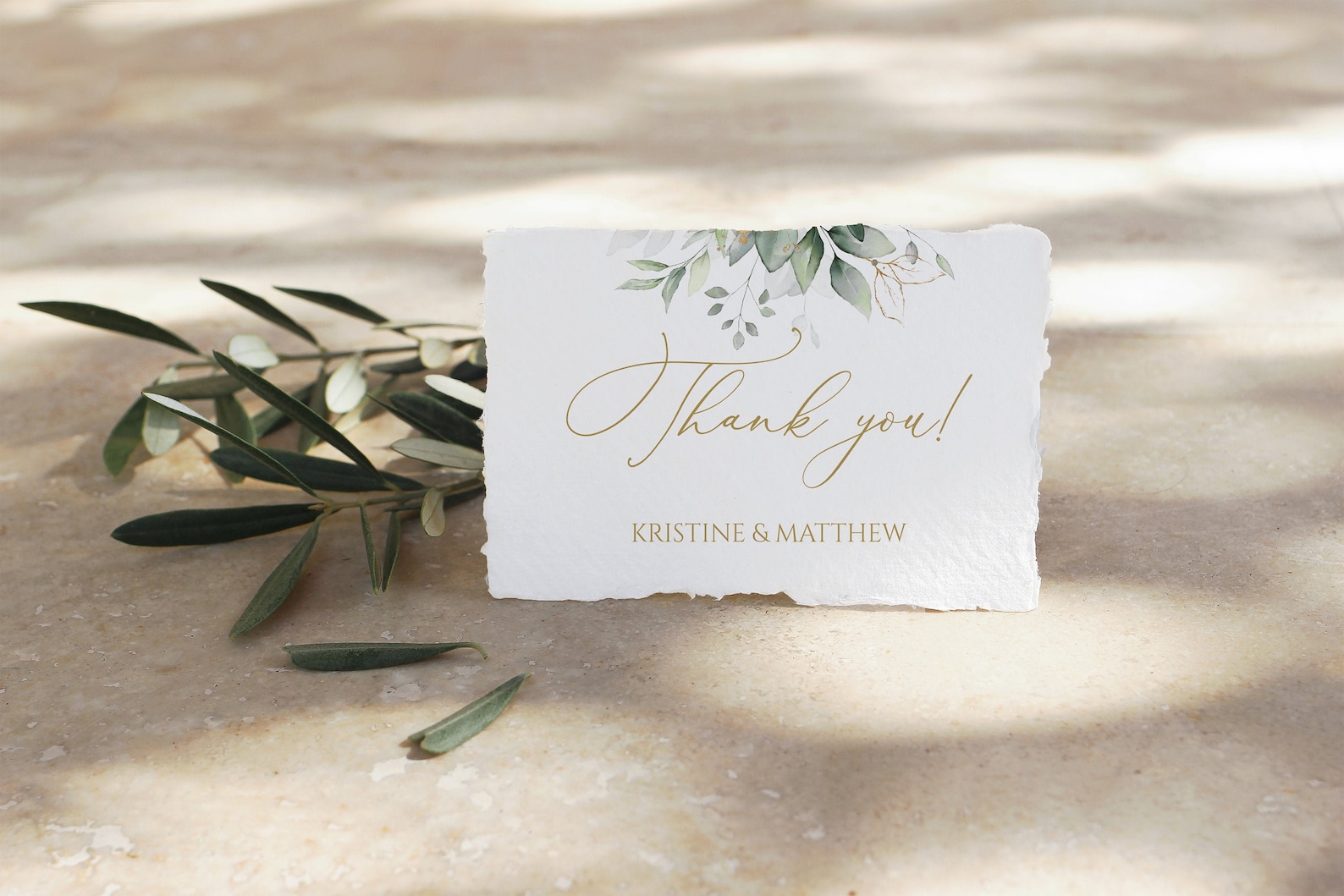 Greenery Thank You Card Template, Instant Download Thank You Card ...