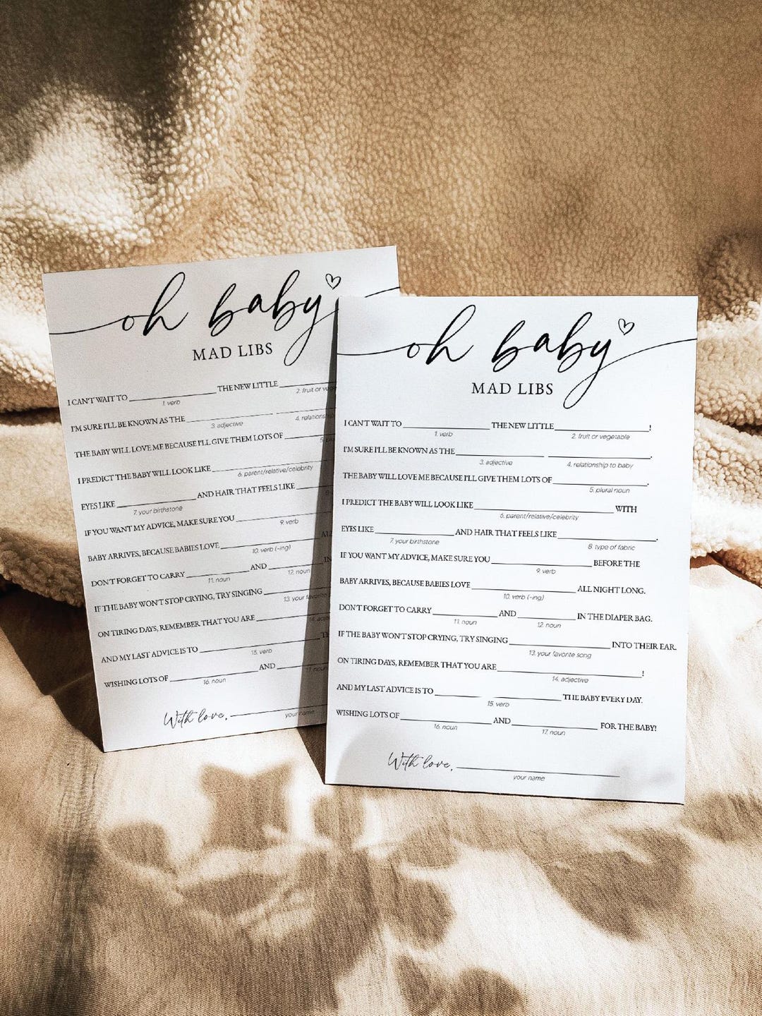 Mad Libs Baby Shower, Oh Baby Mad Libs Game, Baby Shower Games ...