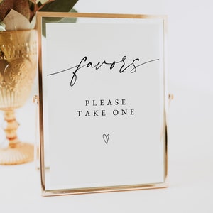 Minimalist Wedding Favor Sign Template, Modern Wedding Favor Sign ...