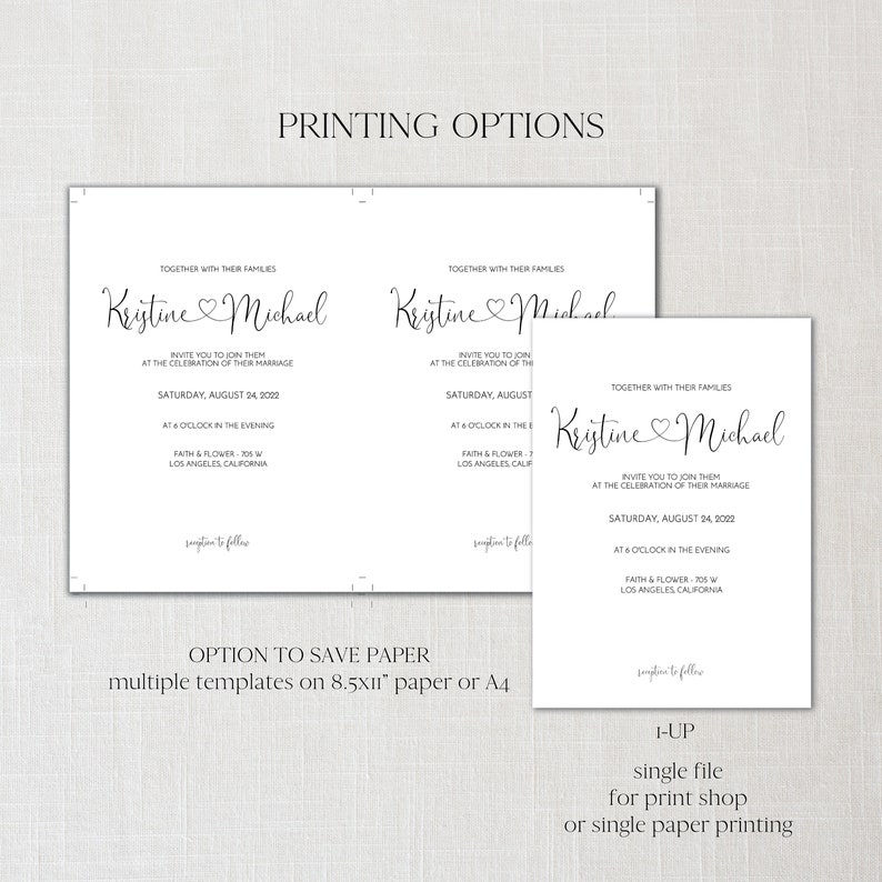 Modello di invito di nozze a forma di cuore, set di modelli di invito ...