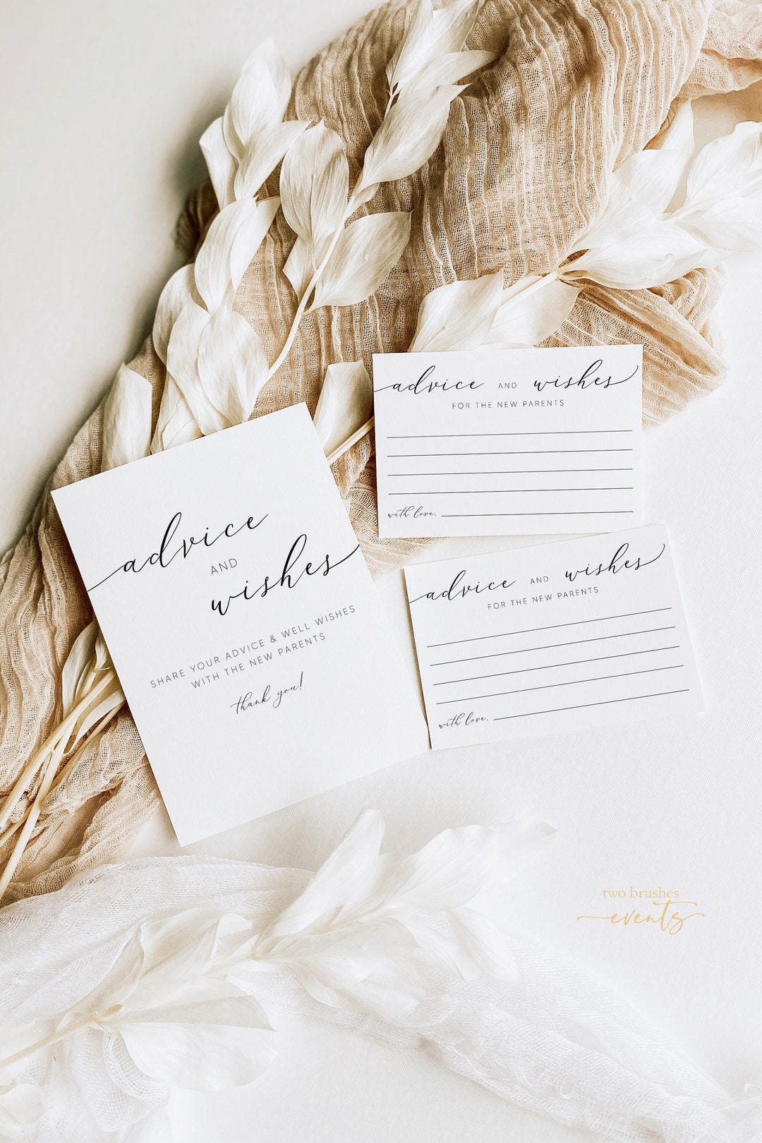 Modern Minimalist Baby Advice Sign and Cards Template, Advice for New ...