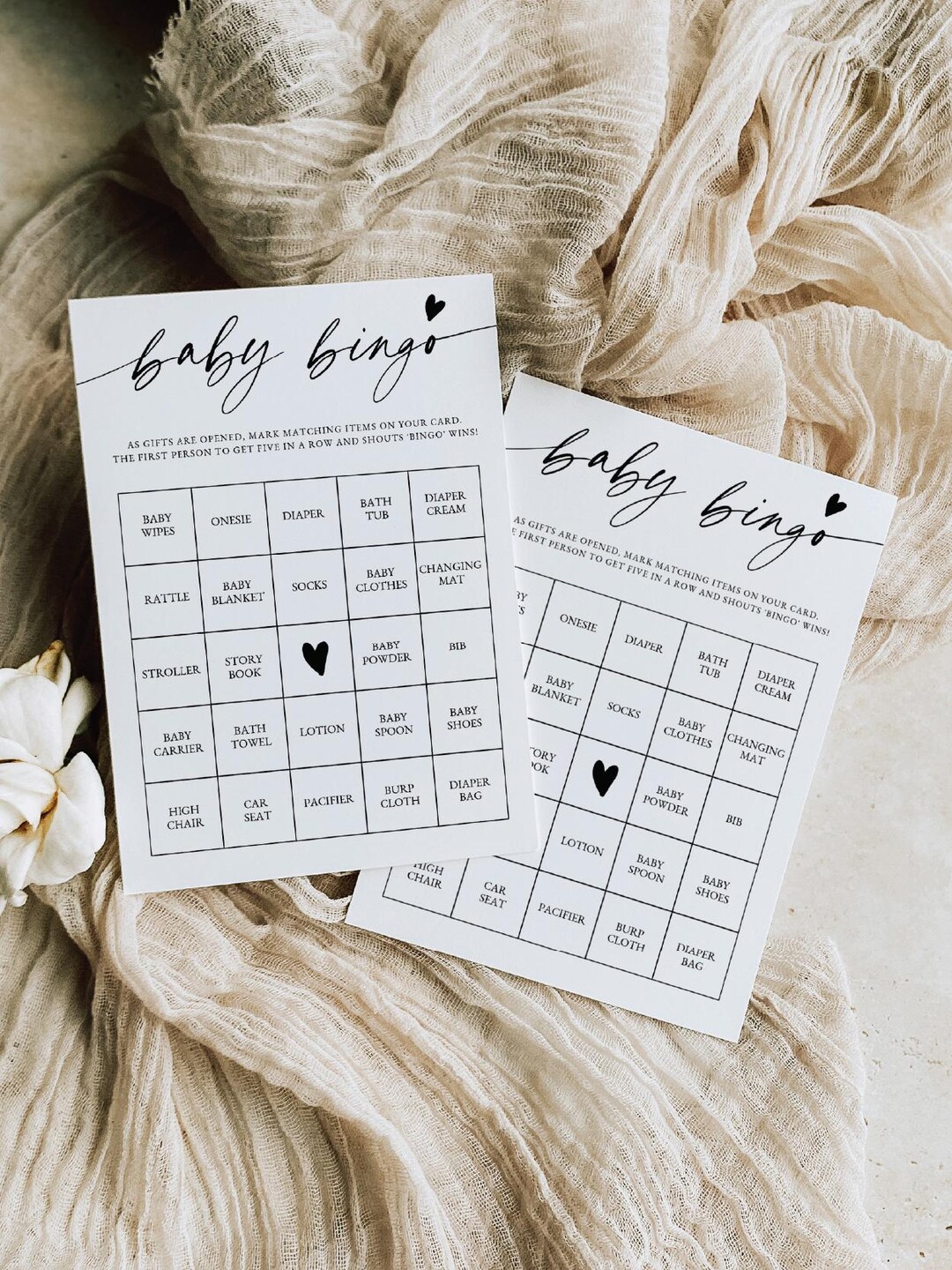 Baby Bingo Game, Prefilled Baby Shower Bingo Printable, Baby Shower ...