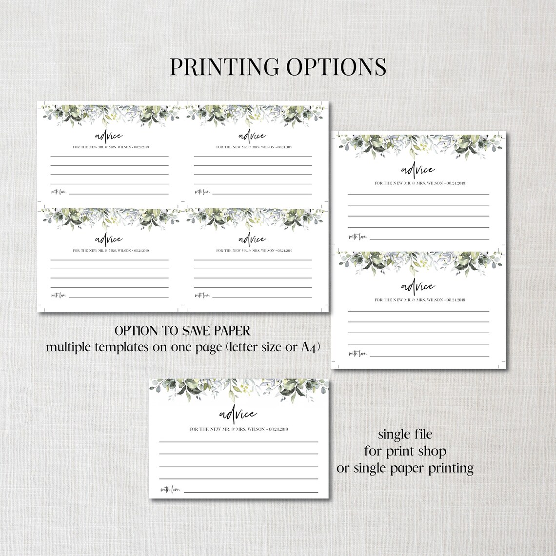 Wedding Advice Card Template, Well Wishes Printable, Editable Advice ...