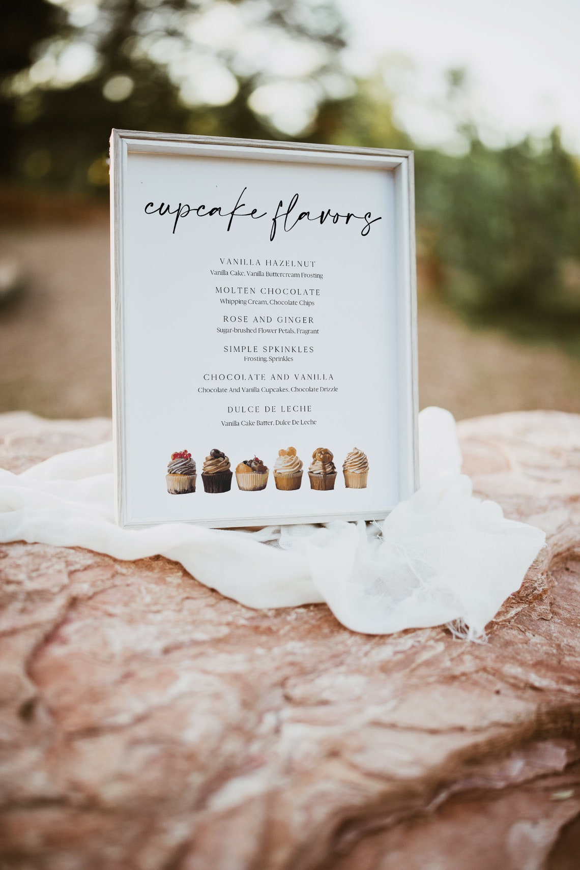 Cupcake Flavor Sign Cupcake Menu Wedding Cupcake Sign - Etsy