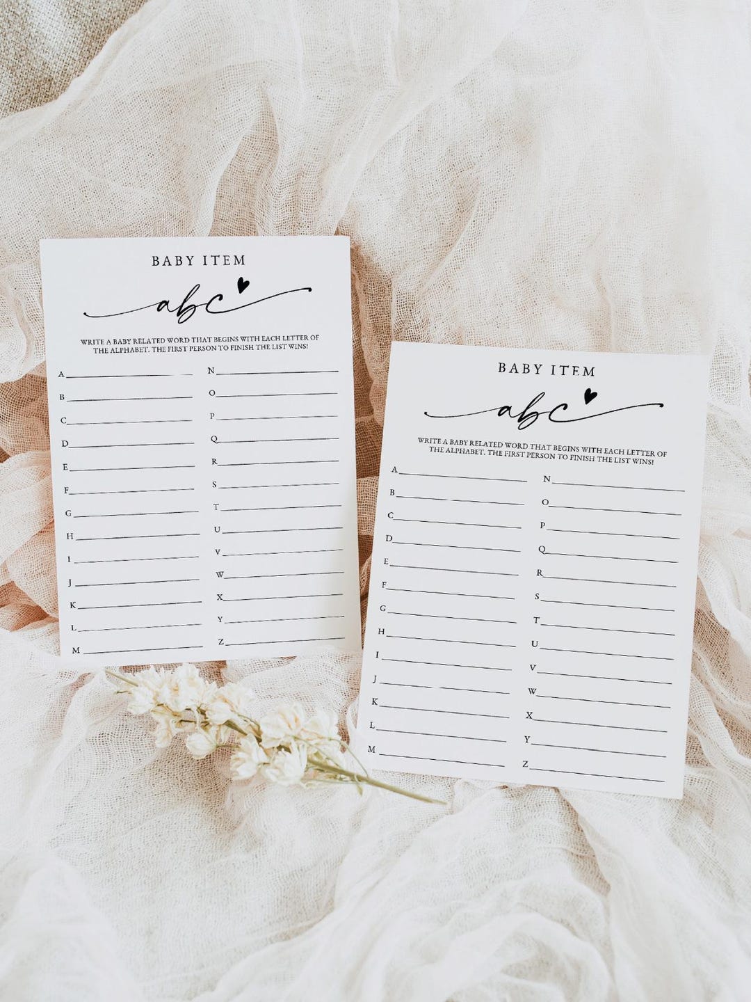 Baby ABC Game, Baby Shower Games Printable, Baby Name Race Game ...