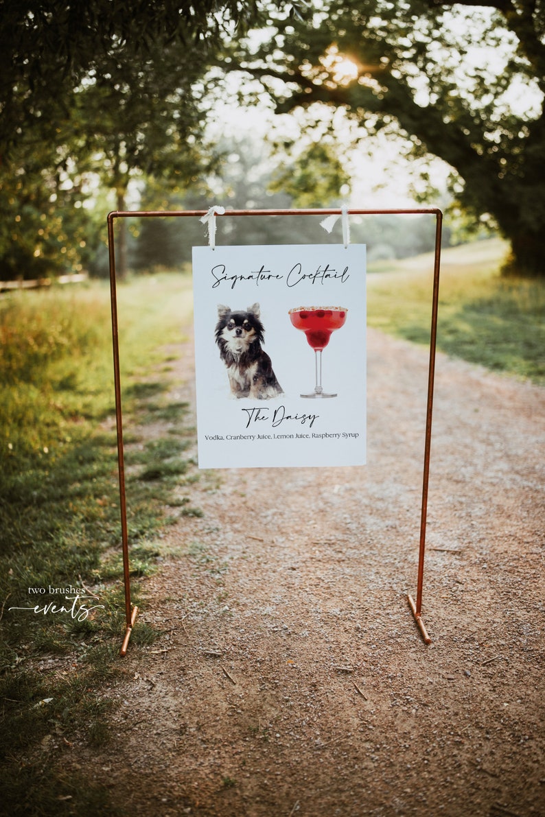 Custom Dog Bar Wedding Menu Sign Dog Signature Cocktail Sign - Etsy