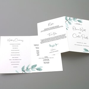 Foldable Wedding Program Template, Folded Program, Editable Program ...
