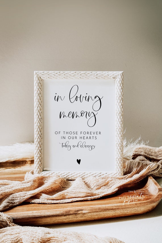 In Loving Memory Sign in Loving Memory Sign for Wedding | Etsy