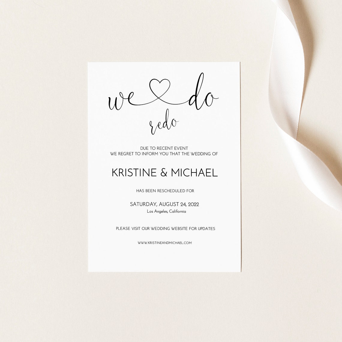 Change of Plans Invitation Template We Do Redo Postponed | Etsy