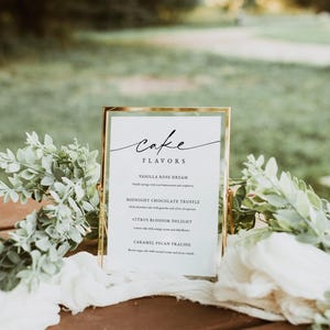 Minimalist Cake Menu Sign Template, Cake Flavors Sign, Desserts Sign ...