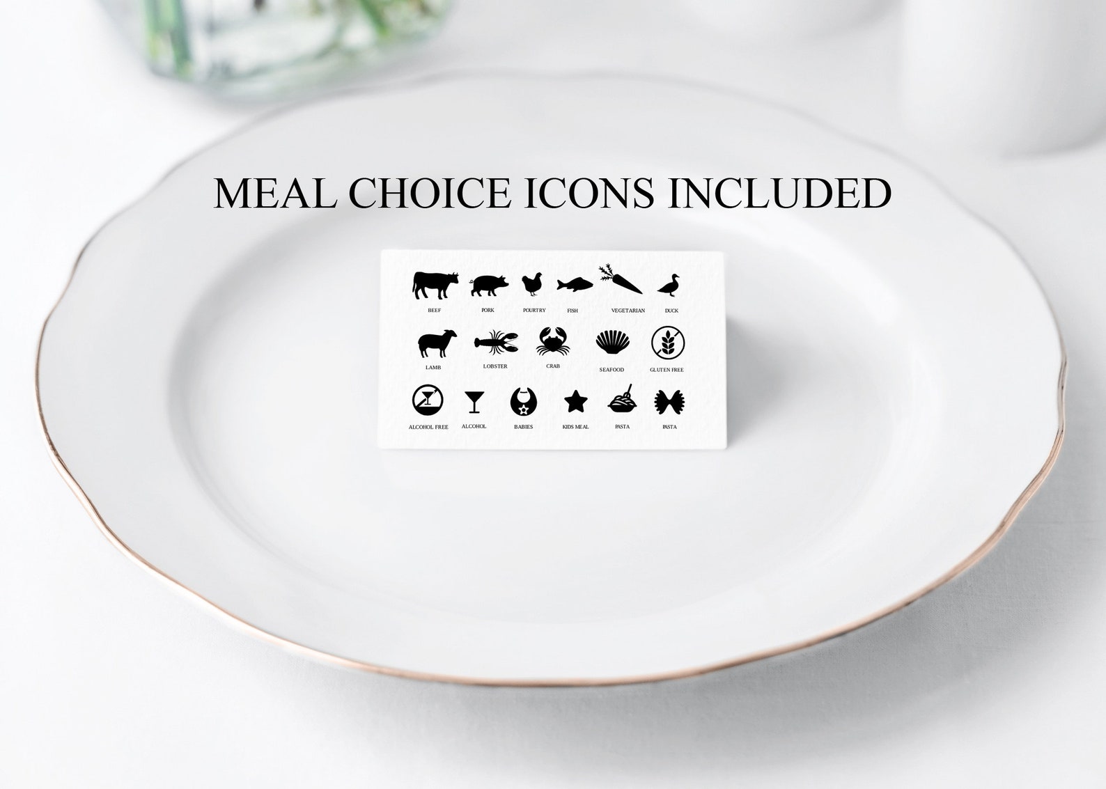 Modern Place Card Template With Meal Choice Place Card - Etsy