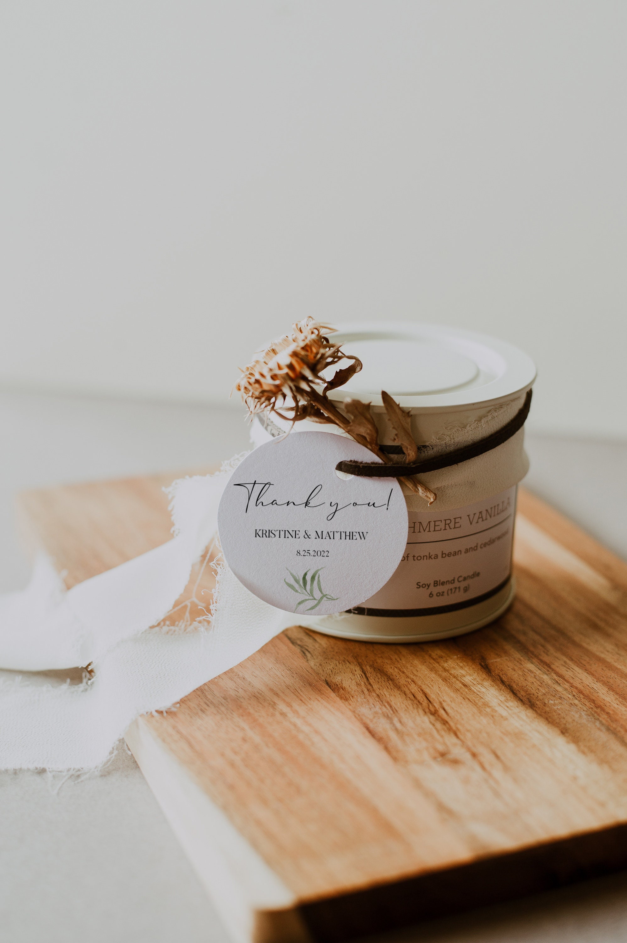Round Favor Tag Template for Wedding, Editable Thank You Tag, Greenery ...