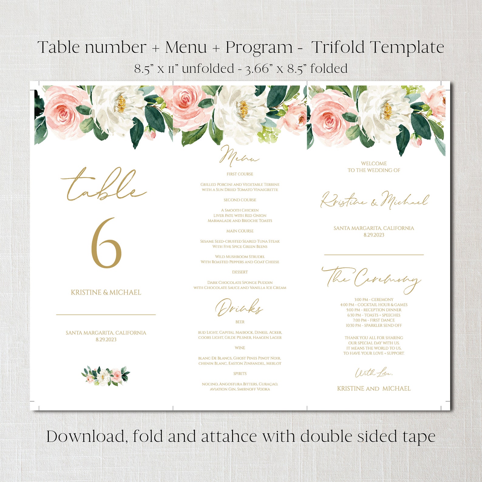 Wedding Triangle Table Number Sign Template Trifold Table | Etsy