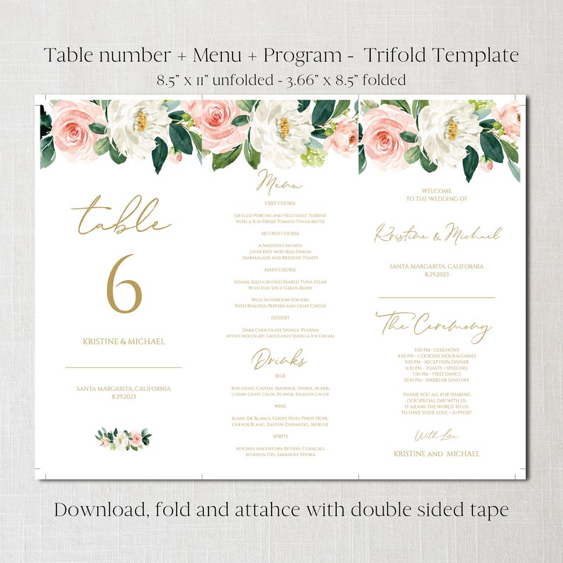 Wedding Triangle Table Number Sign Template Trifold Table - Etsy