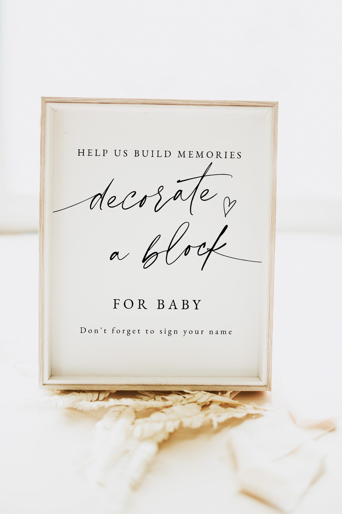 Decorate a Baby Block Sign Template, Modern Baby Shower, Baby Shower ...