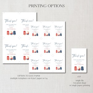 Patriotic Favor Bag Tags, Red White and Blue Thank You, Fourth of July ...