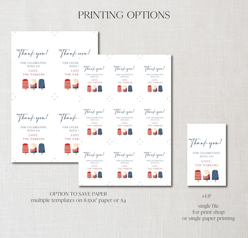 Patriotic Favor Bag Tags Red White and Blue Thank You Fourth - Etsy