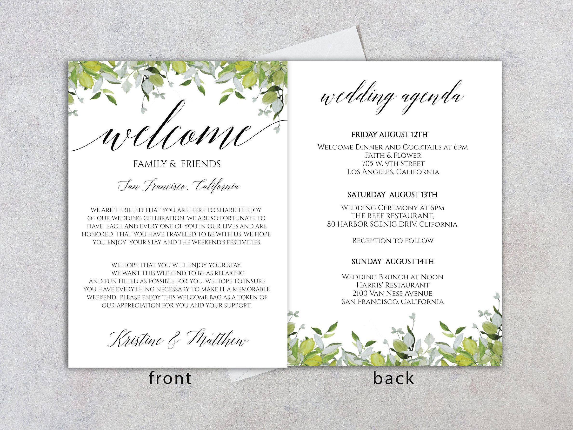 Wedding Welcome Letter Template Wedding Itinerary Welcome - Etsy