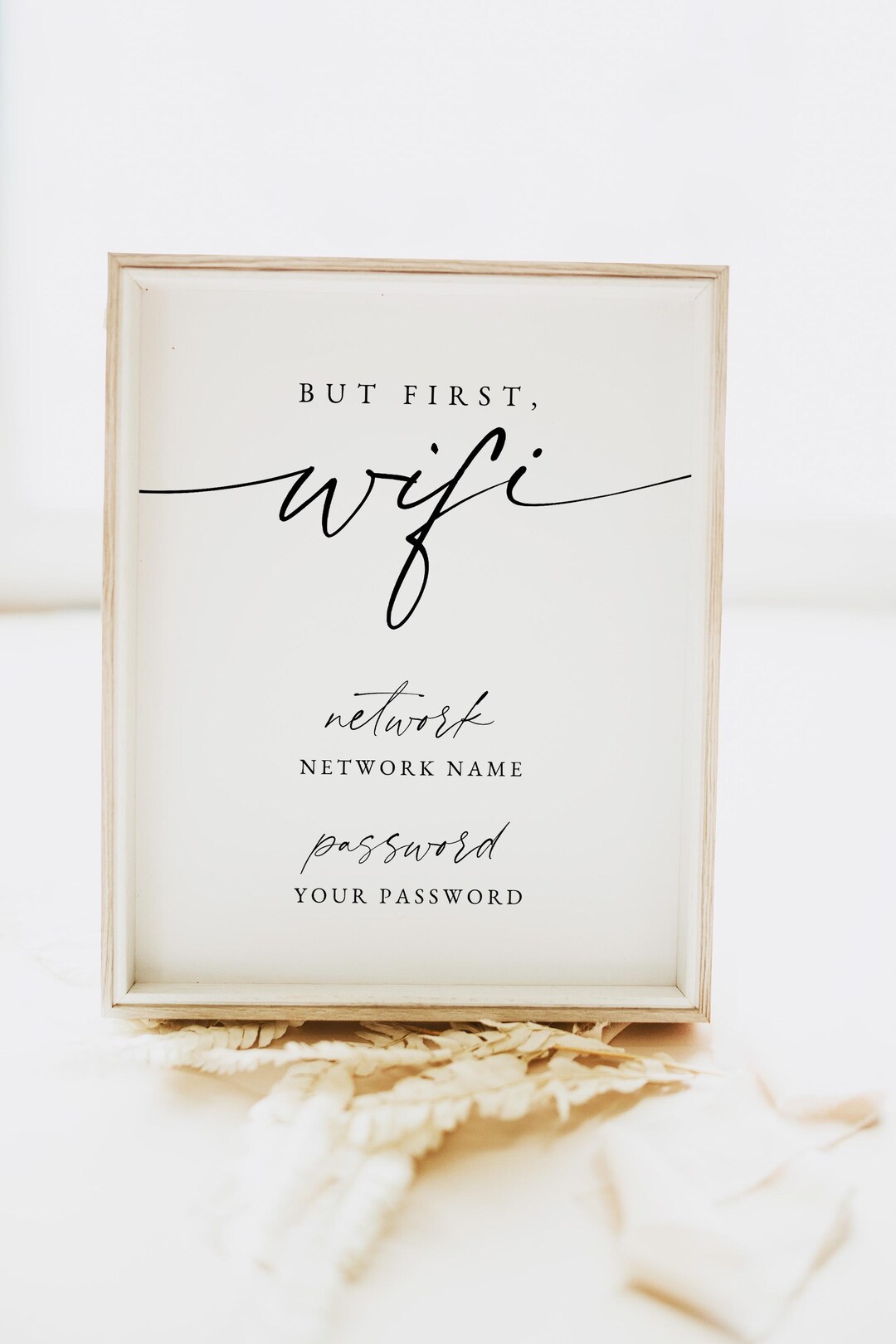 Wifi Password Sign Printable, Wifi Password Sign Template, Airbnb Wifi ...
