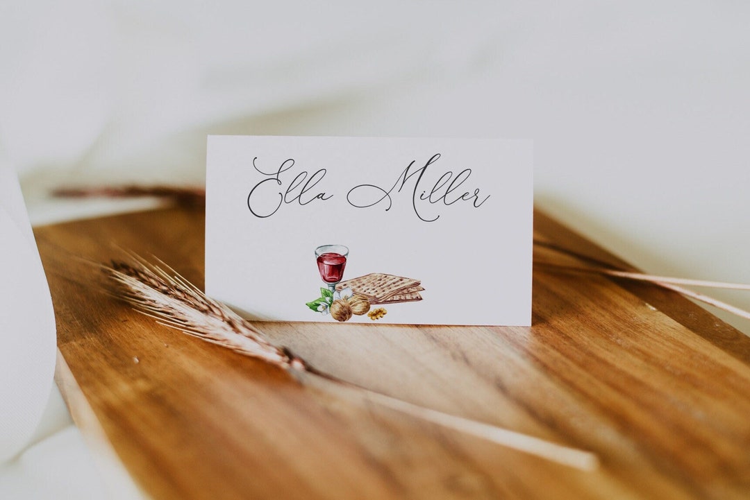 Passover Place Cards Template, Printable Passover Table Decor, Passover ...