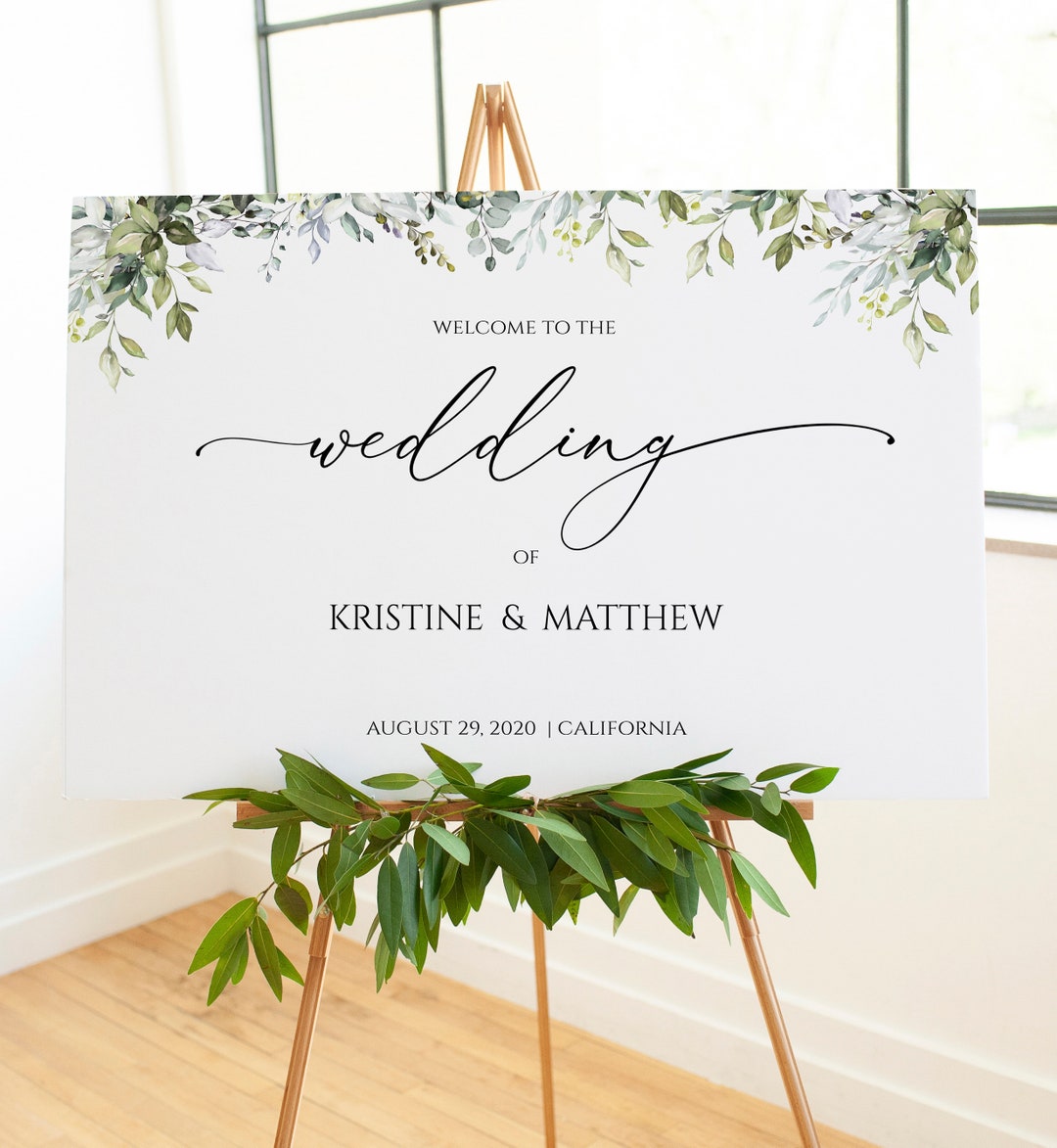 Large Wedding Welcome Sign Template, Welcome Sign Wedding, Custom ...