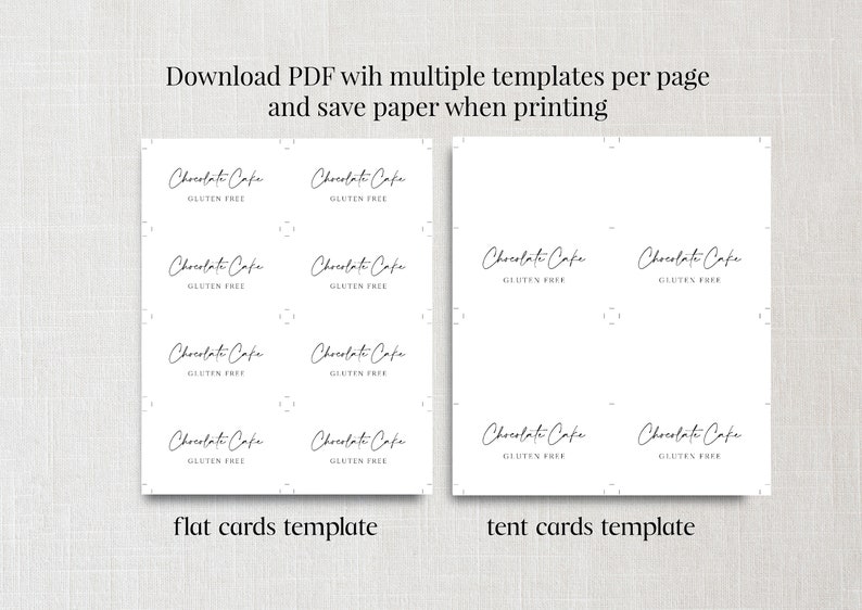 Buffet Card Template Food Labels Cards Party Buffet - Etsy