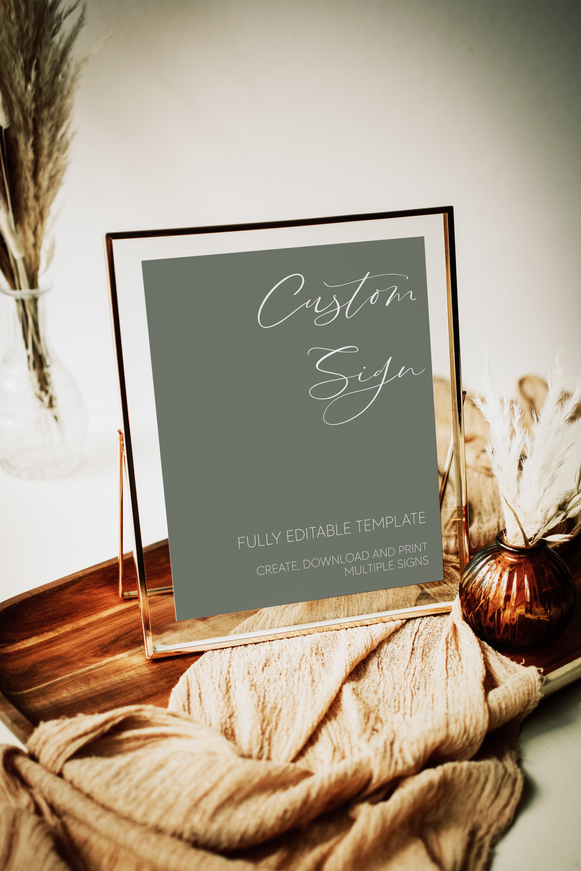 Custom Wedding Sign Template, Boho Wedding Signage, Minimalist Wedding ...