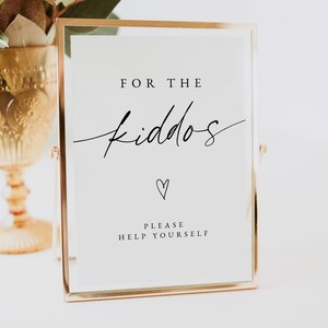 For the Kiddos Sign Template, Kids Wedding Activities Table Sign, for ...