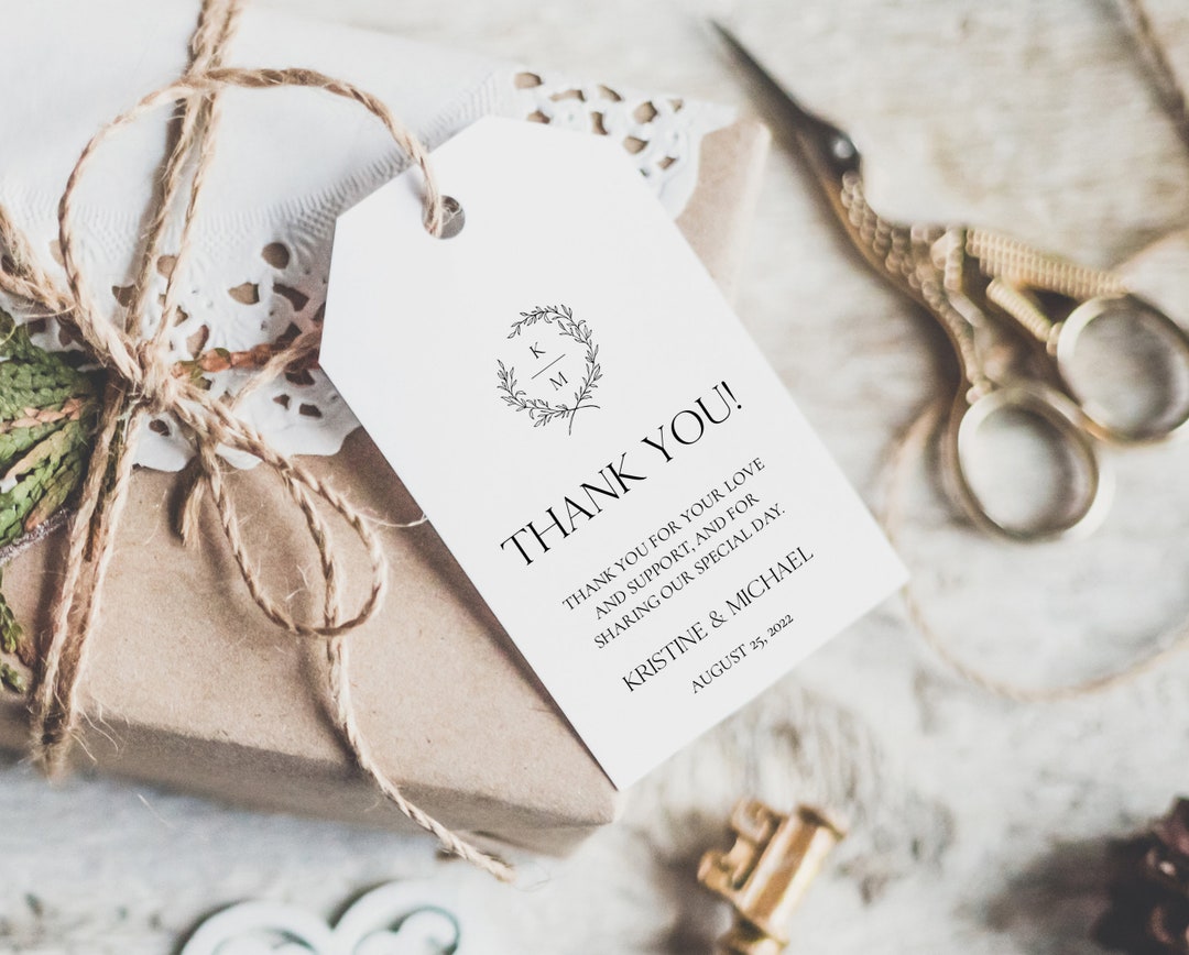 Elegant Favor Tag Template, Printable Gift Tag, Editable Favor Tag ...