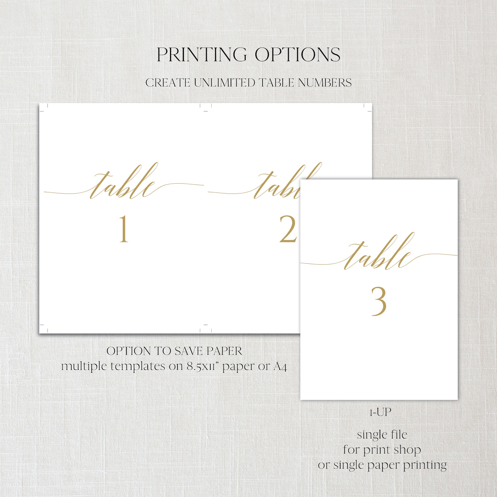 Printable Table Numbers, Wedding Table Number Card, Wedding Table ...