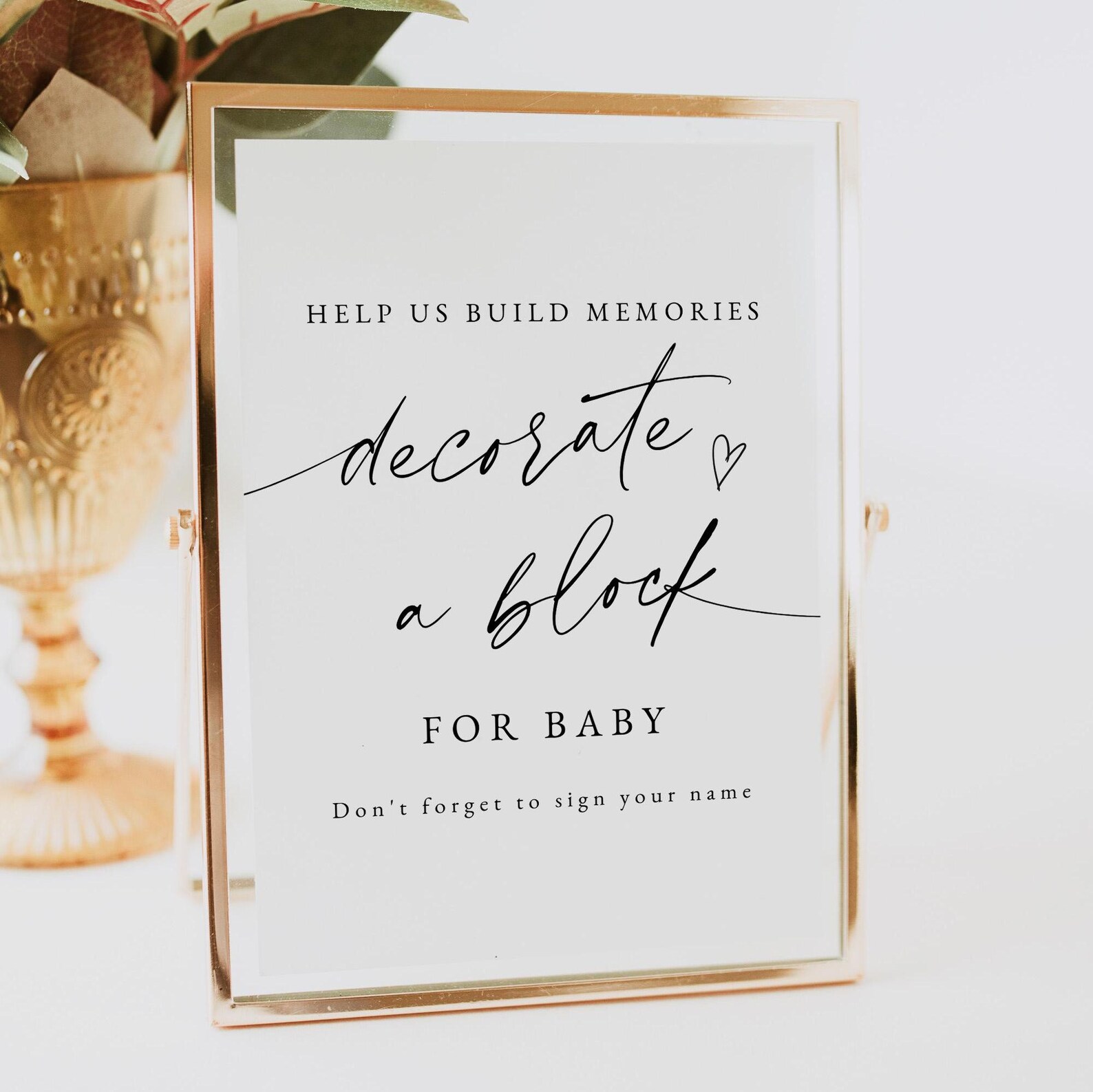 Decorate a Baby Block Sign Template, Modern Baby Shower, Baby Shower ...