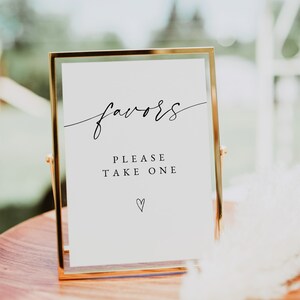 Minimalist Wedding Favor Sign Template, Modern Wedding Favor Sign ...