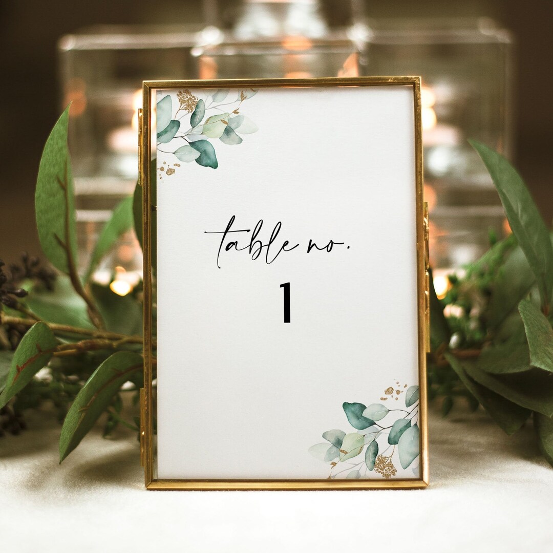 Table Numbers Template, Wedding Table Number, Instant Download, Table ...