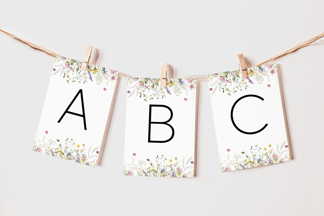 Wildflower Banner Template, Custom Birthday Banner, Wildflower Baby ...
