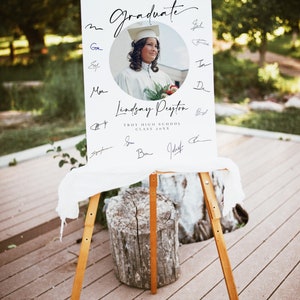 Editable Graduation Signature Board Template, Personalized Senior Photo ...
