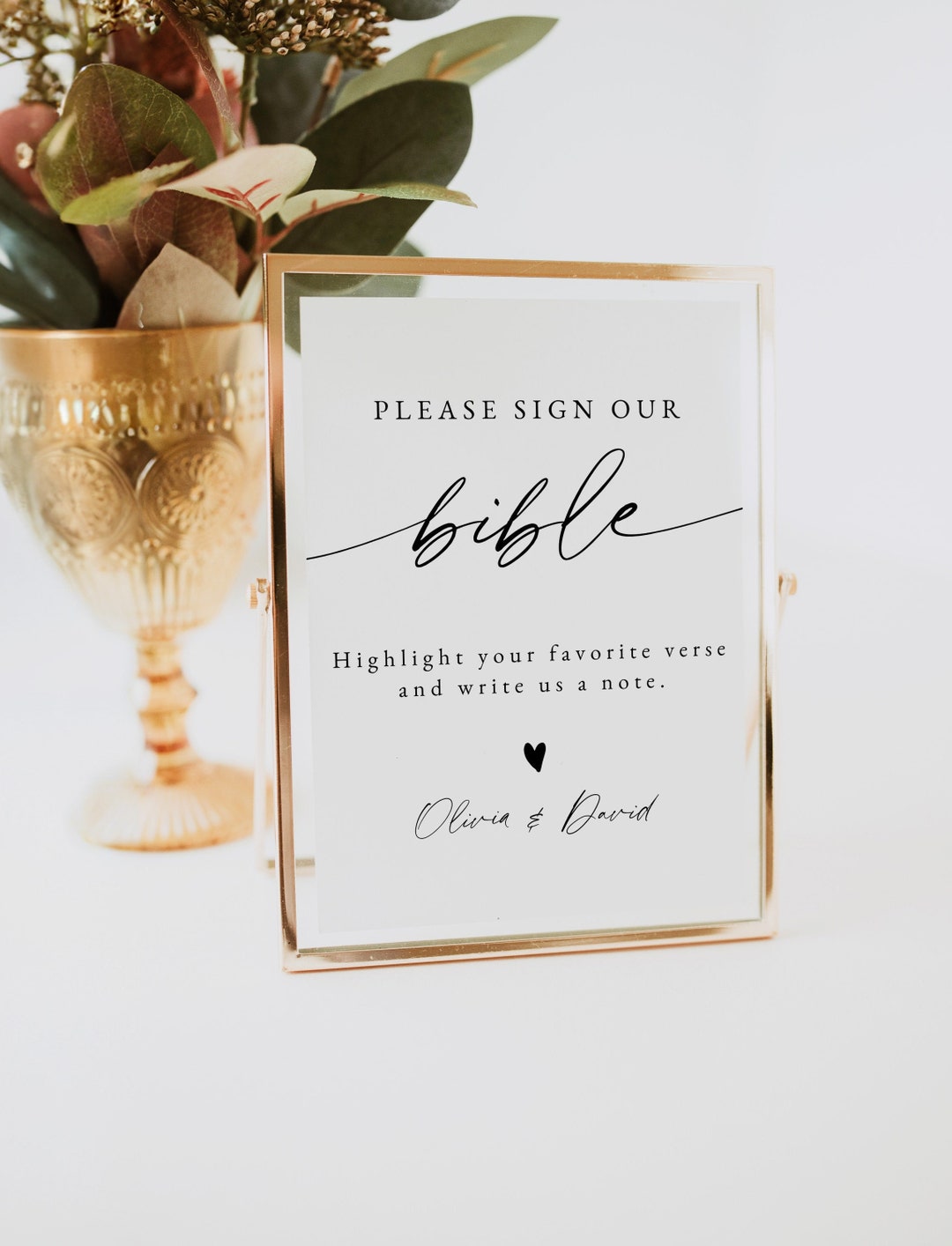 Bible Guest Book Sign Template, Please Sign Bible Guestbook Sign ...