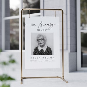 Funeral Memorial Sign Template, Modern Minimalist Funeral Welcome ...