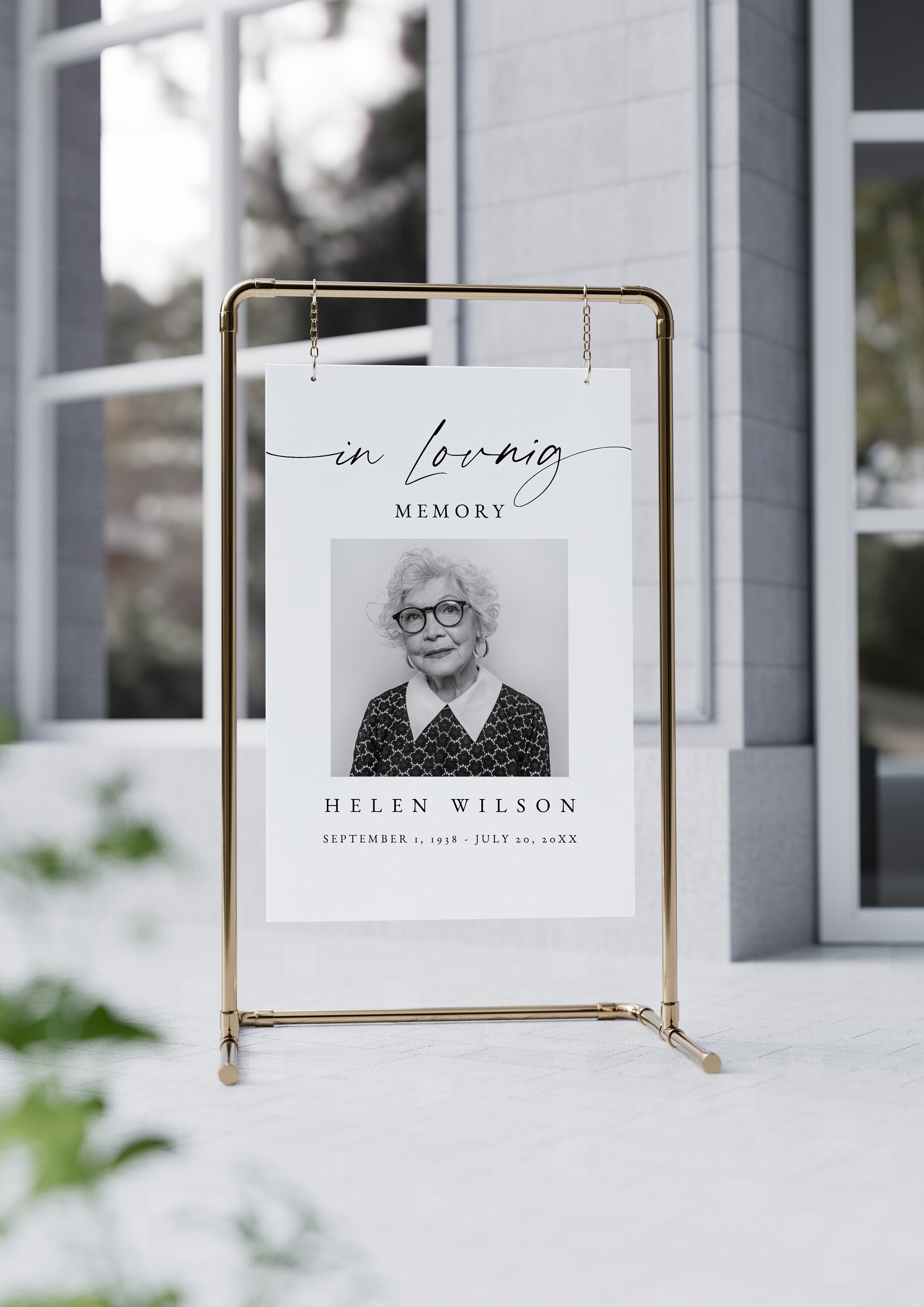 Funeral Memorial Sign Template, Modern Minimalist Funeral Welcome ...