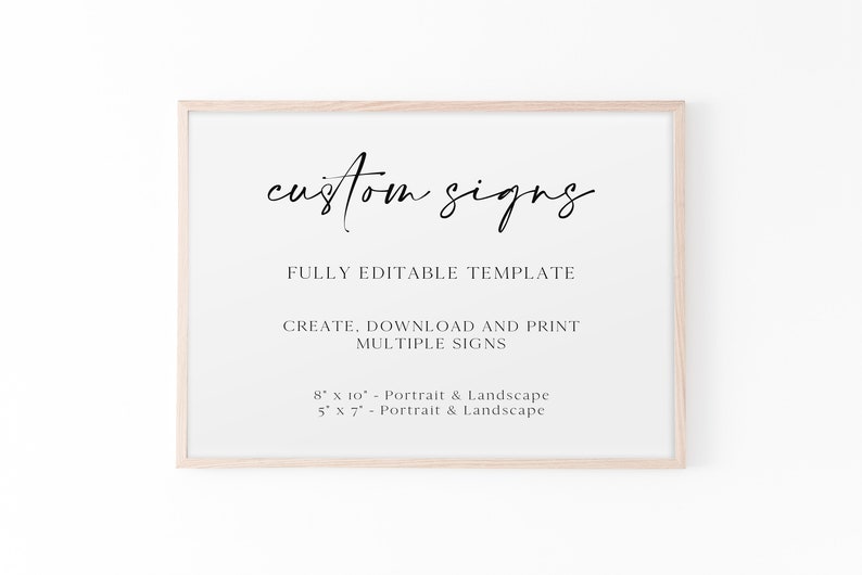 Custom Wedding Sign Template, Create Your Own Custom Sign, Editable ...