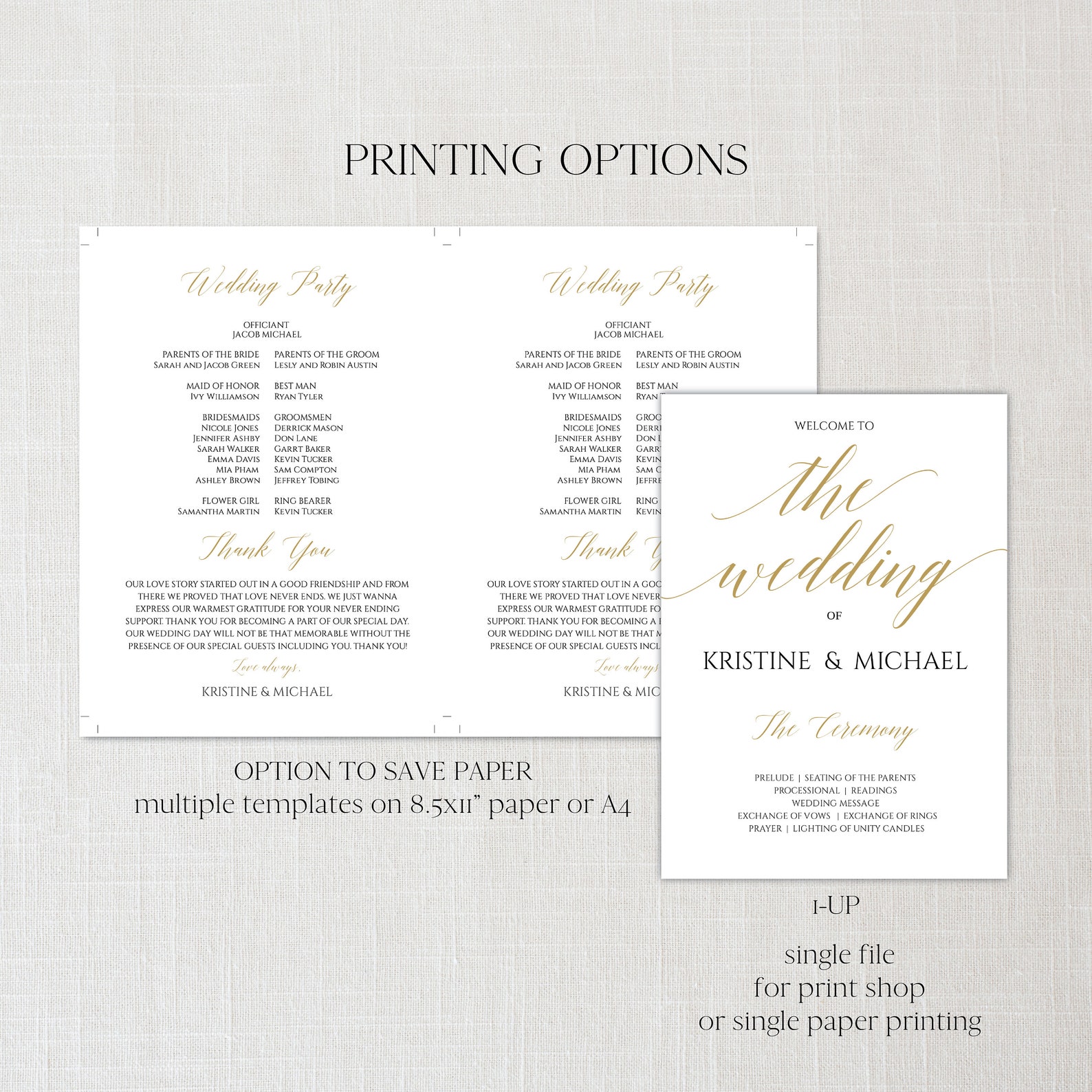 Elegant Wedding Program Template Printable Wedding Program - Etsy