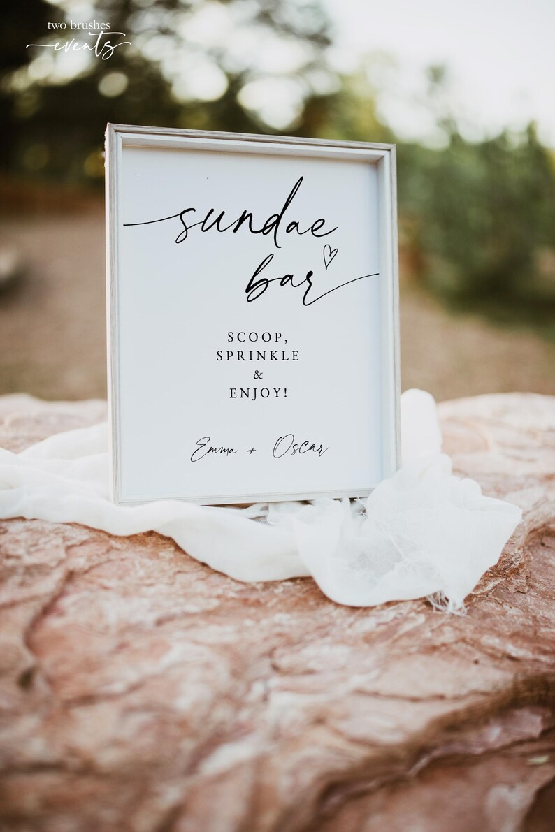 Sundae Bar Sign, Wedding Ice Cream Bar Sign, Dessert Sign Wedding ...