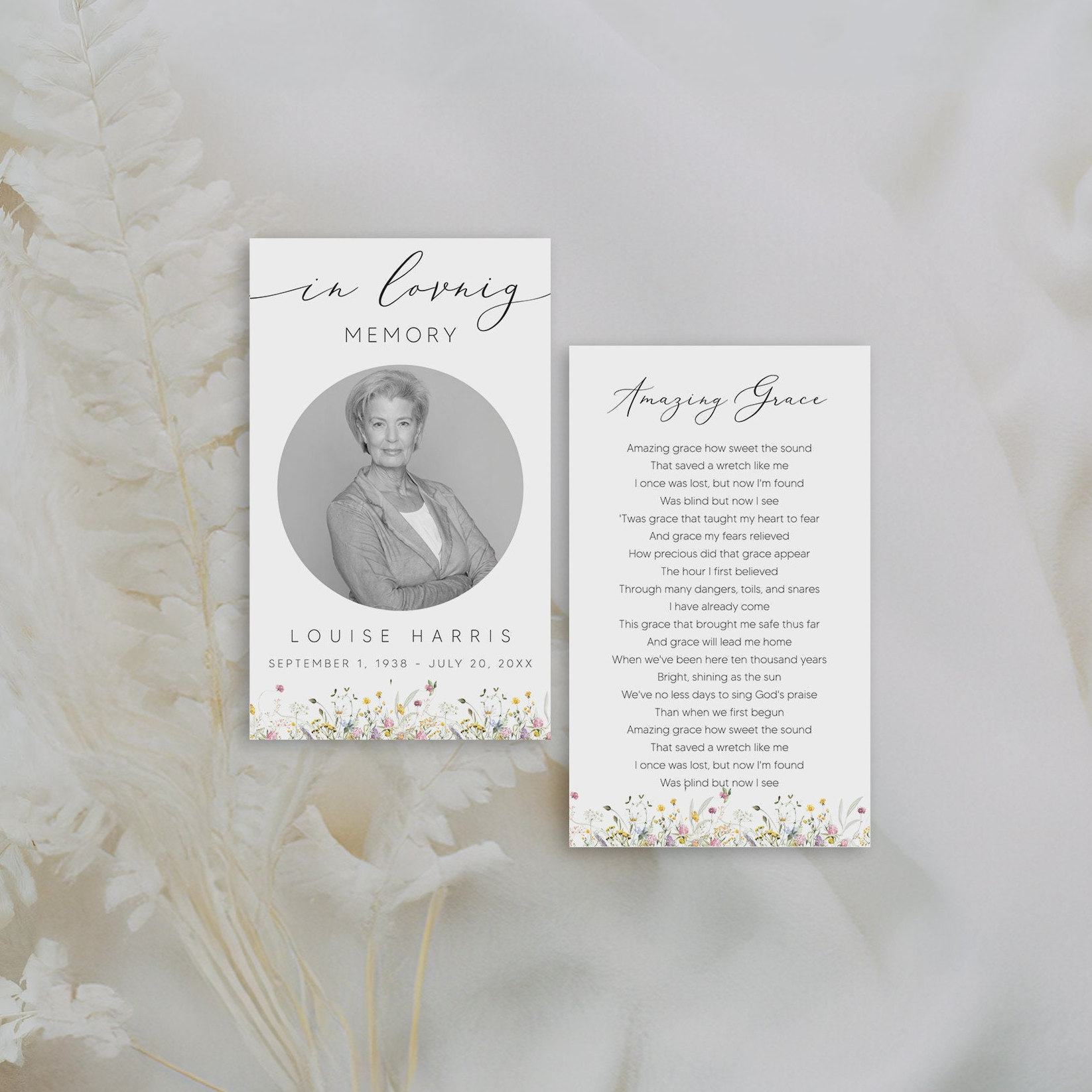 Funeral Prayer Card Template, Memorial Prayer Card, Funeral Poem Card ...