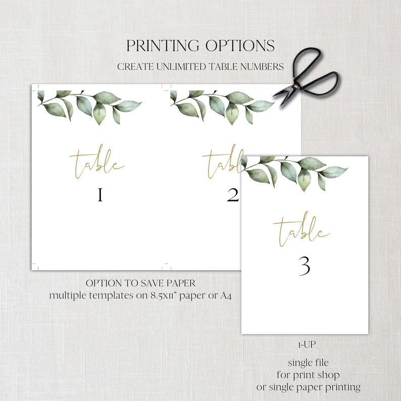 Printable Wedding Table Card Template Table Number Card - Etsy