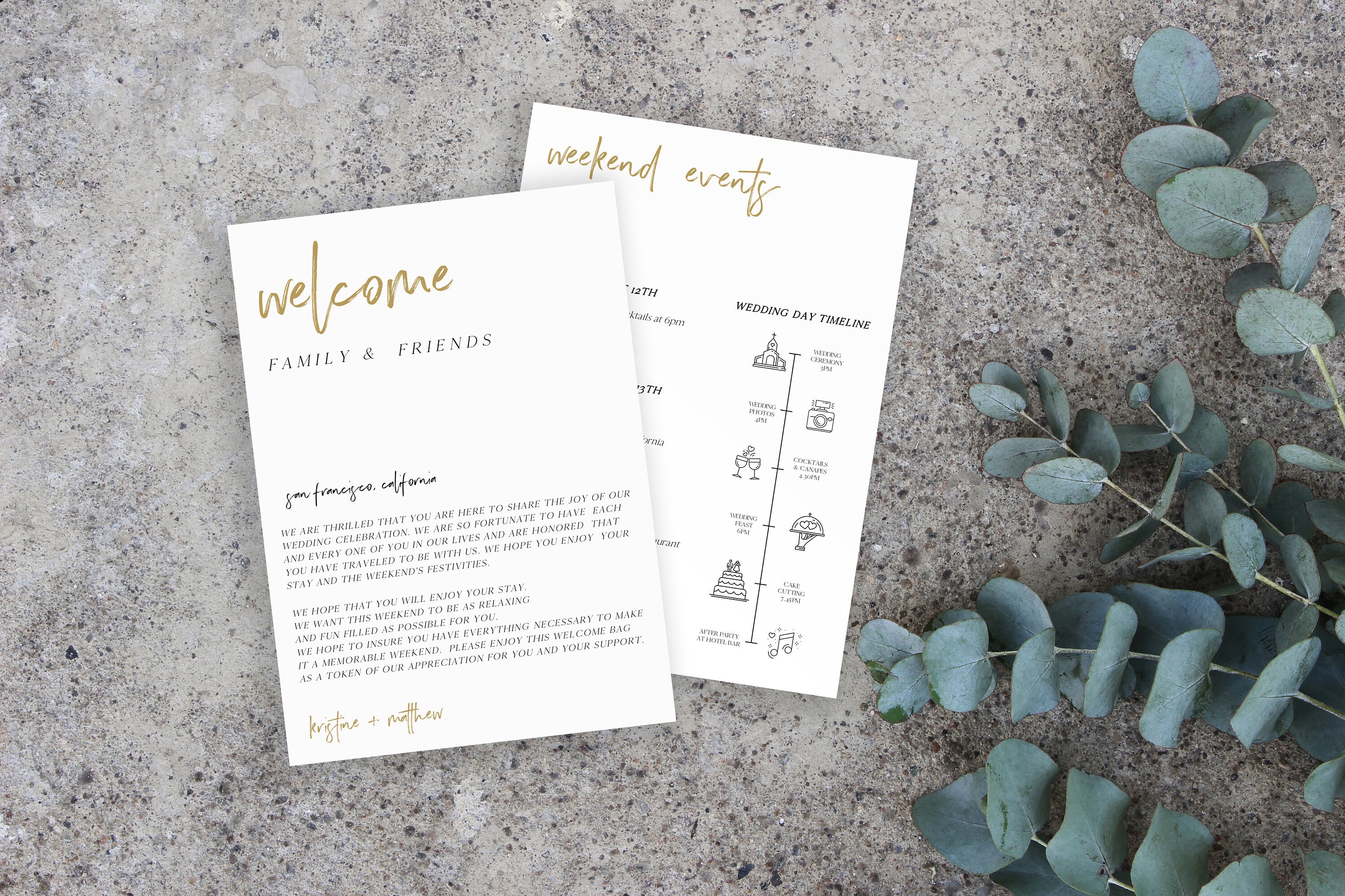 Modern Minimal Welcome Letter Timeline Template Wedding | Etsy