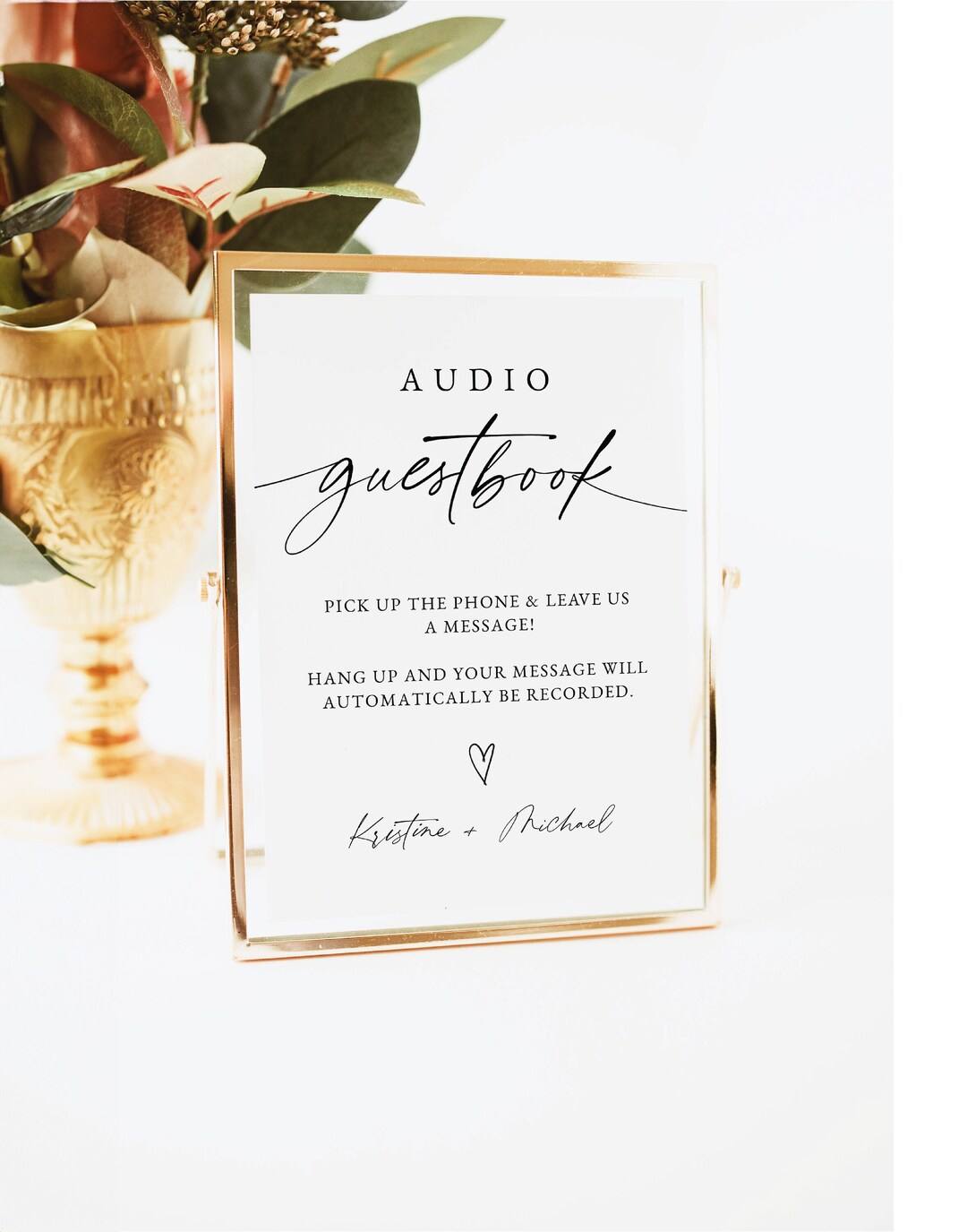 Audio Booth Sign Template for Wedding, Audio Guestbook Sign Printable ...