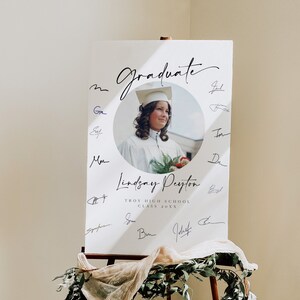 Editable Graduation Signature Board Template, Personalized Senior Photo ...