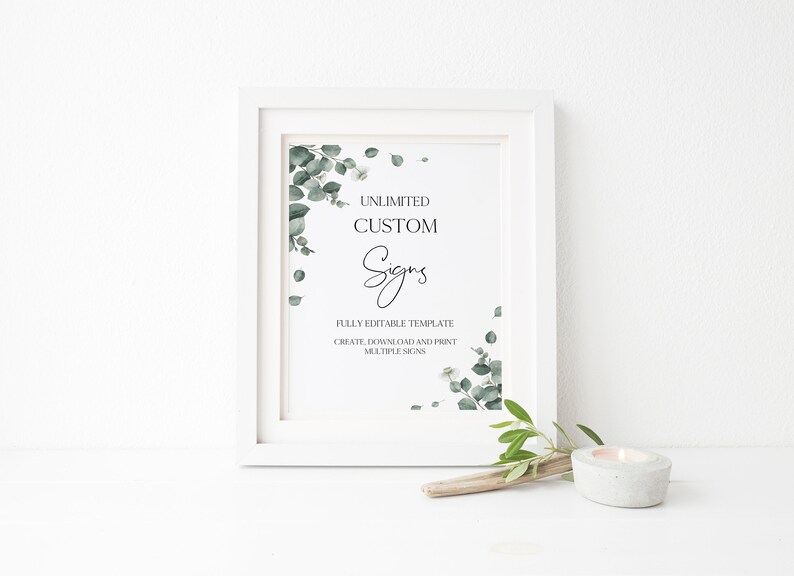 Unlimited Printable Wedding Signs Custom Wedding Sign Template - Etsy
