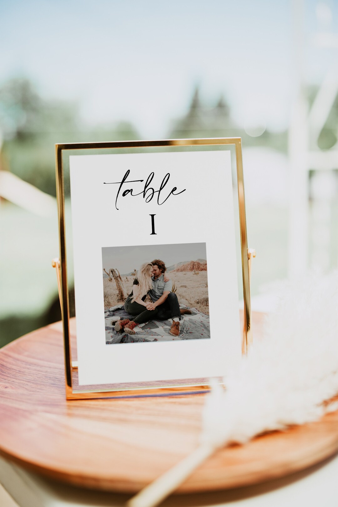 Table Number, Boho Table Number With Photo, Picture Wedding Table ...